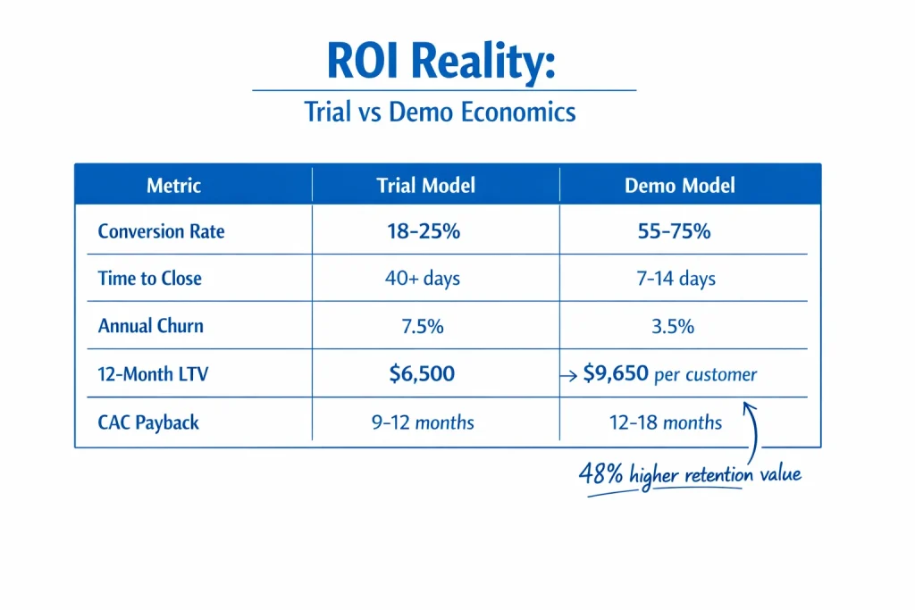 Why Enterprise SaaS Trials Convert at 10% (And Demos at 75%)